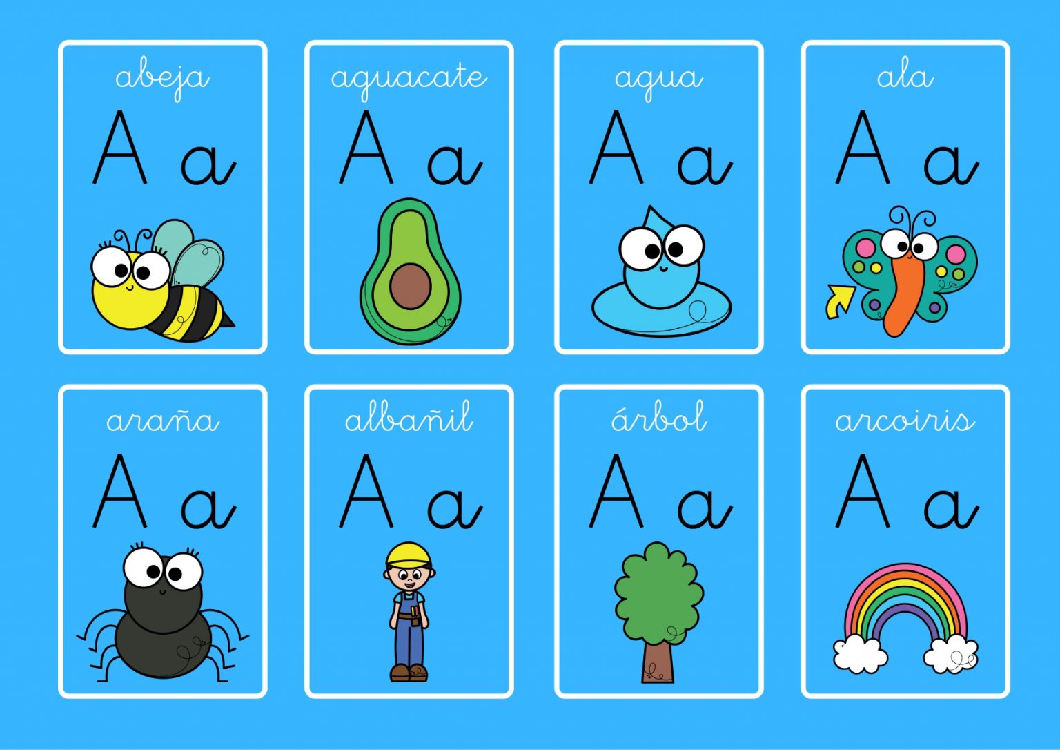 Listado de Palabras con la letra a-A + flashcard - Orientacion Andujar