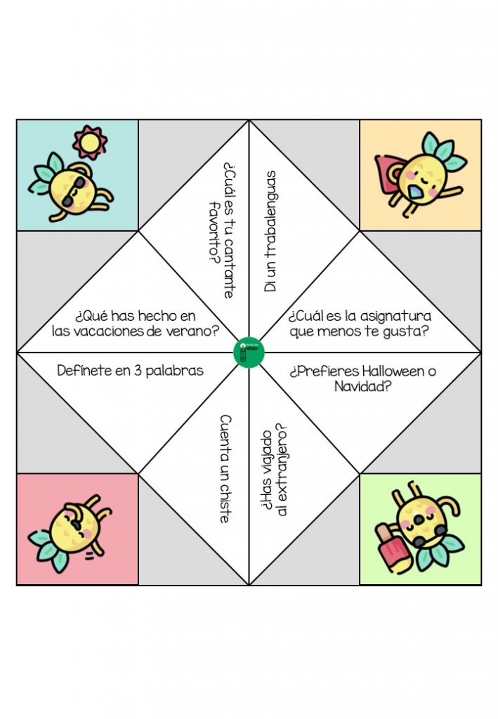 Divertido comecocos de preguntas para divertirnos los primeros días de ...
