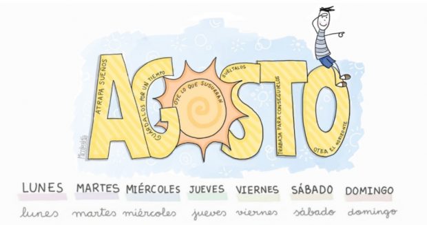 Calendario del mes de agosto para trabajar la grafomotricidad ...