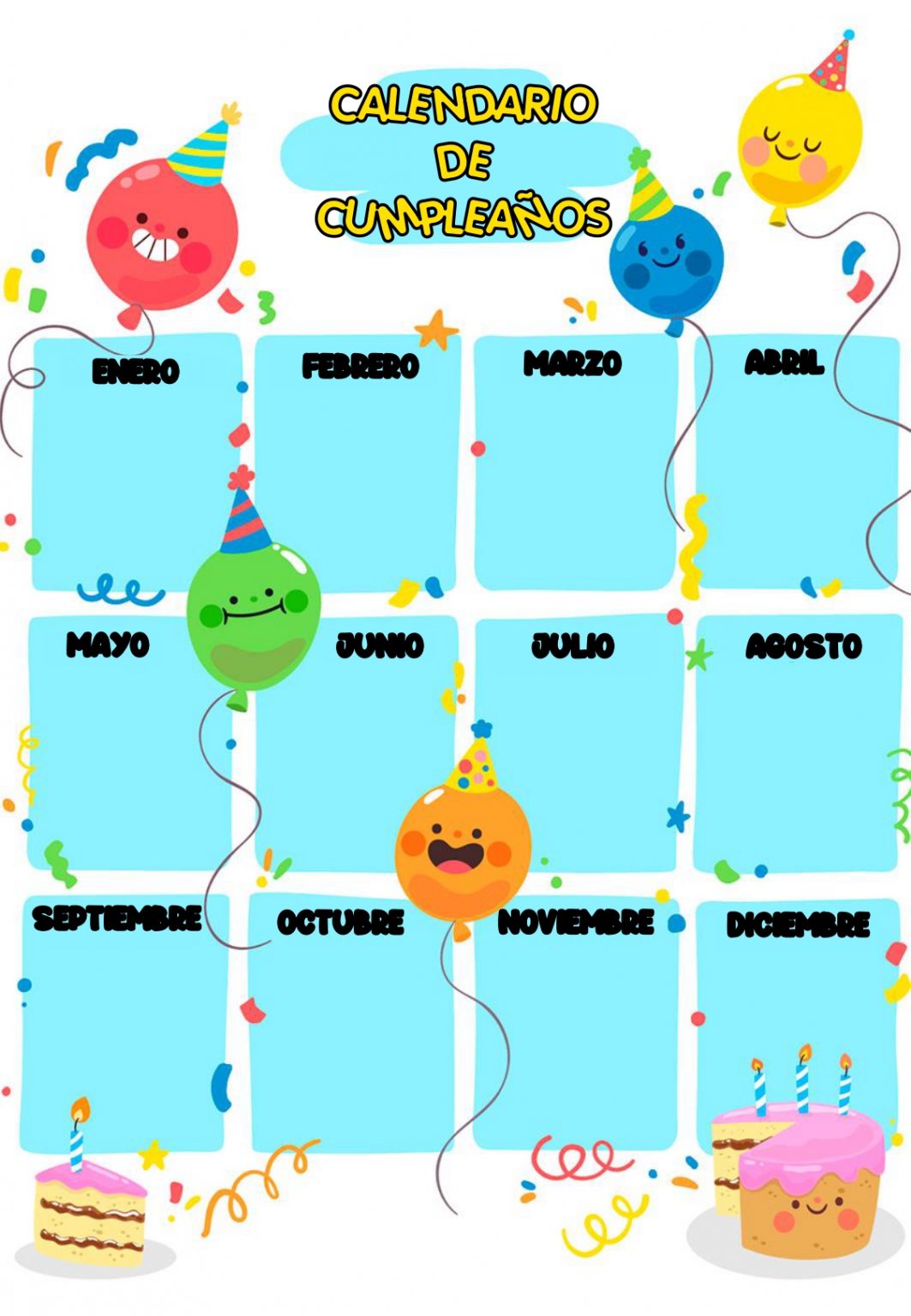 Bonitos carteles de cumpleaños para decorar tus clase -Orientacion Andujar