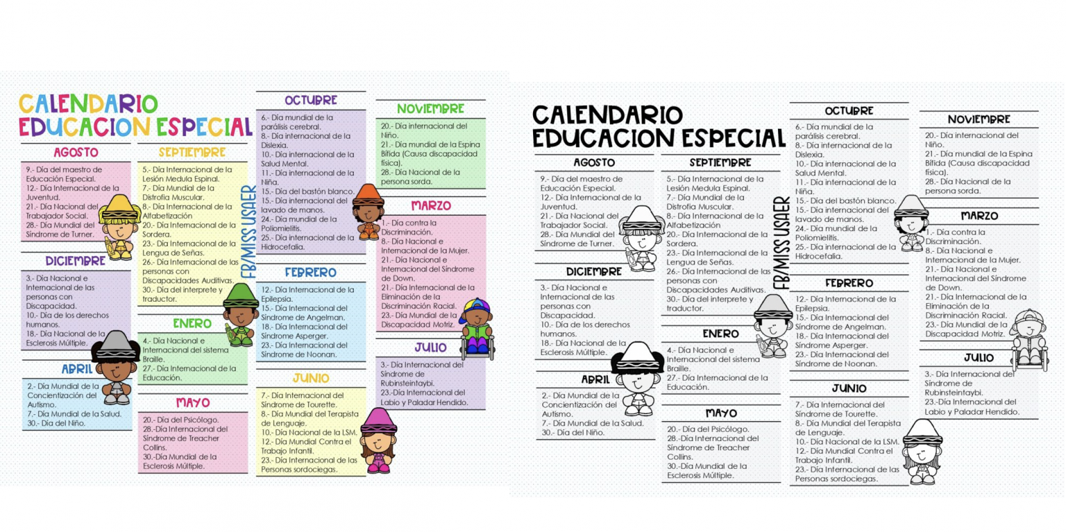 CALENDARIO EDUCACIÓN ESPECIAL con fechas IMPORTANTES - Orientacion Andujar