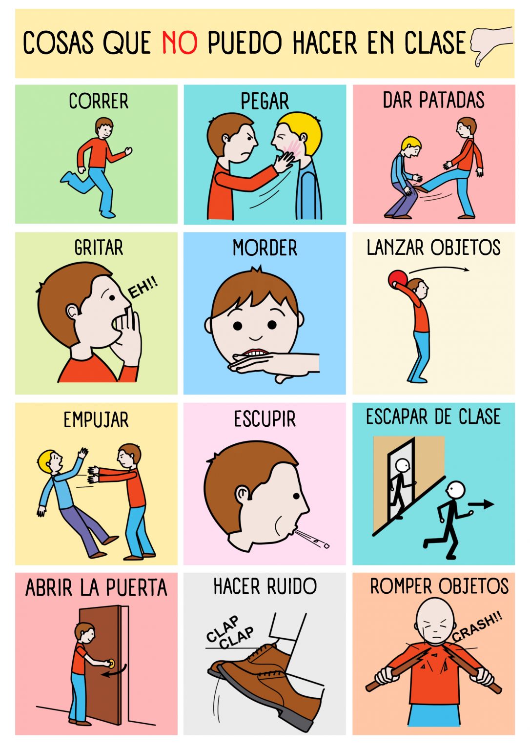 Carteles apoyo visual TEA con pictogramas: Sí puedo - No puedo ...