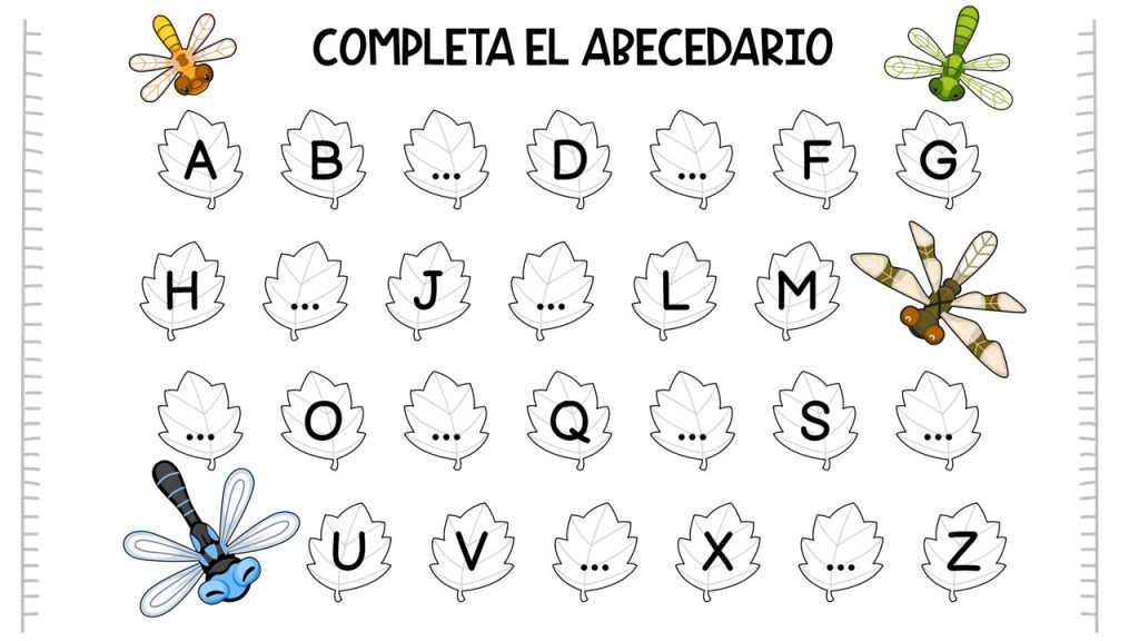 Fichas para aprender el orden de las letras del abecedario ...