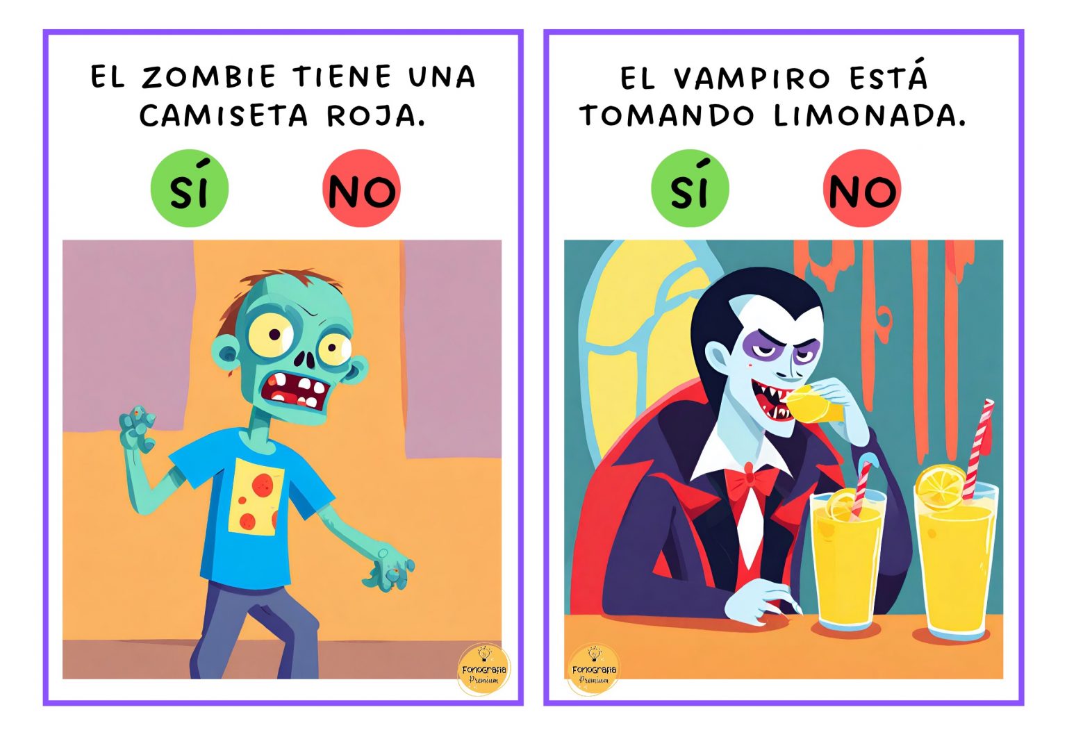 COMPRENSIÓN LECTORA A PARTIR DE IMÁGENES ESPECIAL HALLOWEEN ¿Sí o no ...