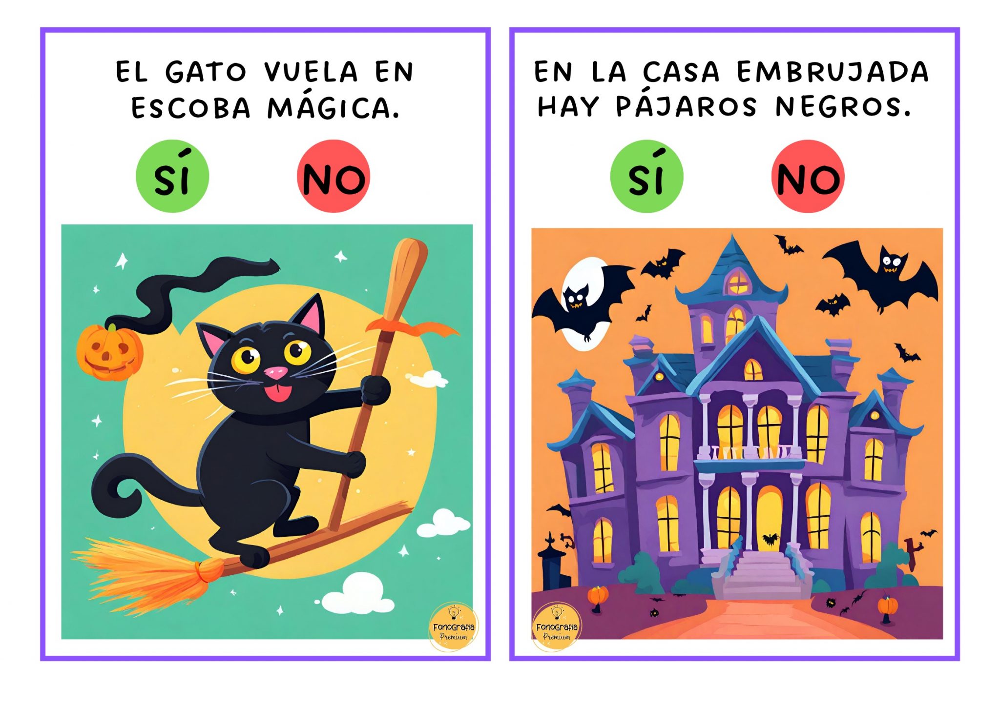 COMPRENSIÓN LECTORA A PARTIR DE IMÁGENES ESPECIAL HALLOWEEN ¿Sí o no ...