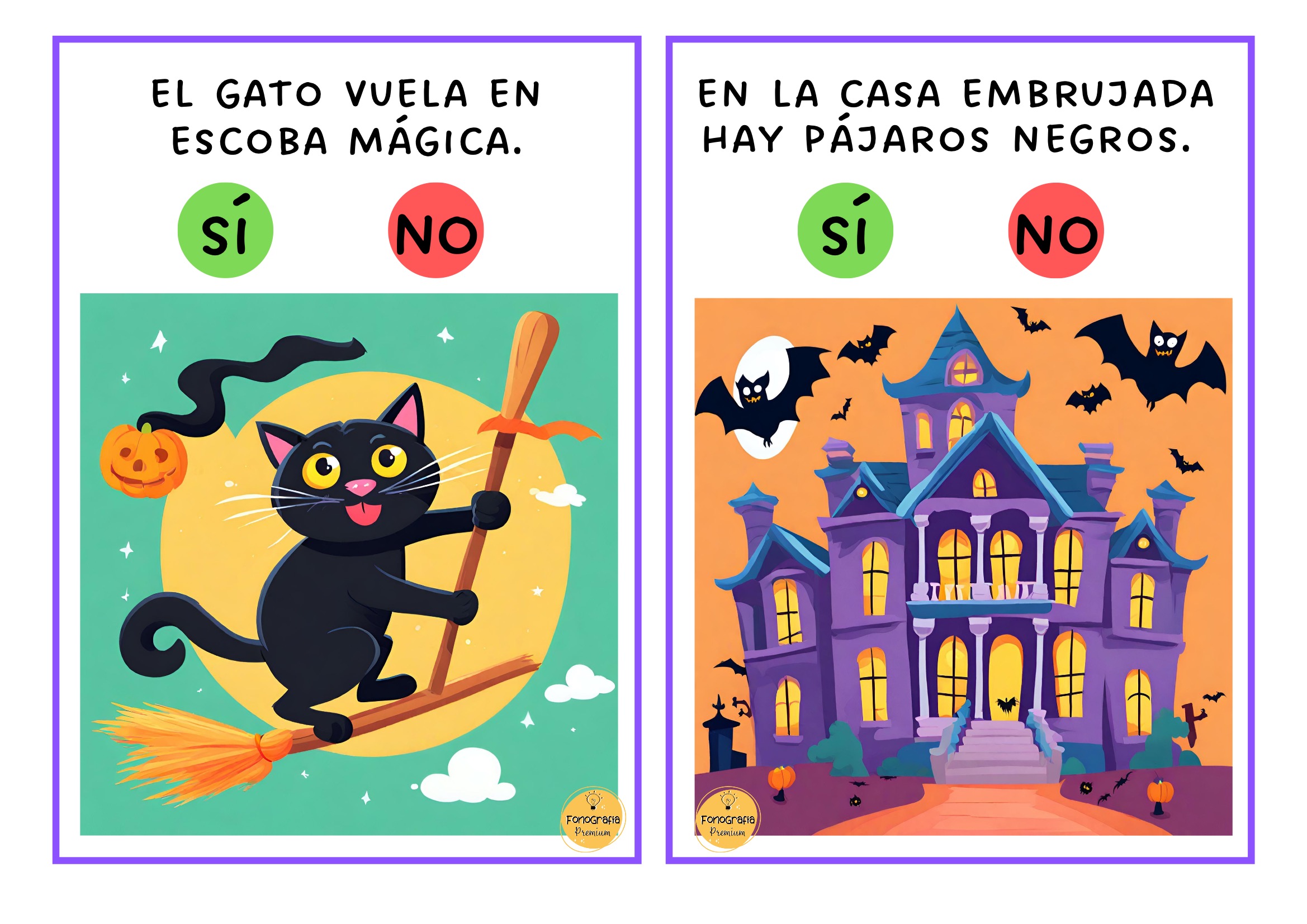 COMPRENSIÓN LECTORA A PARTIR DE IMÁGENES ESPECIAL HALLOWEEN ¿Sí o no? 6 ...