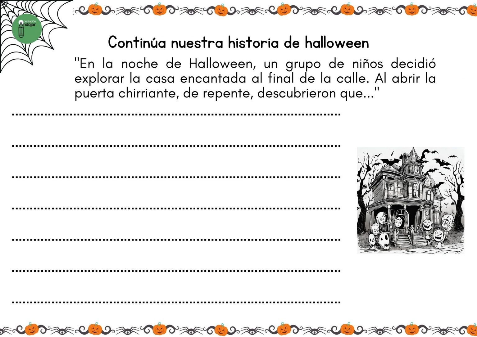 Escritura creativa especial halloween CONTINÚA LA HISTORIA -Orientacion ...