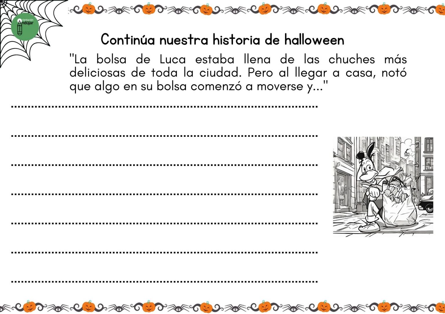 Escritura creativa especial halloween CONTINÚA LA HISTORIA -Orientacion Andujar