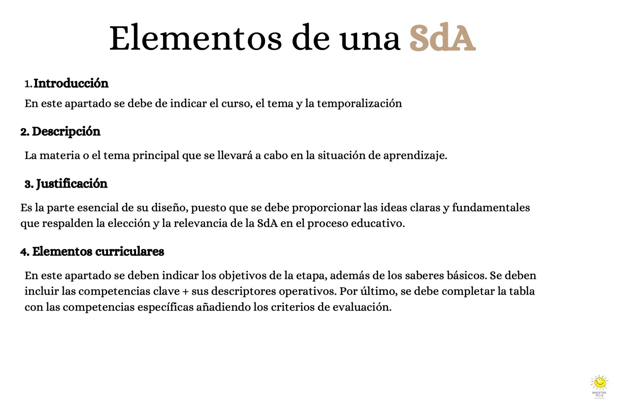 Elementos principales de una SdA y una plantilla editable -Orientacion ...