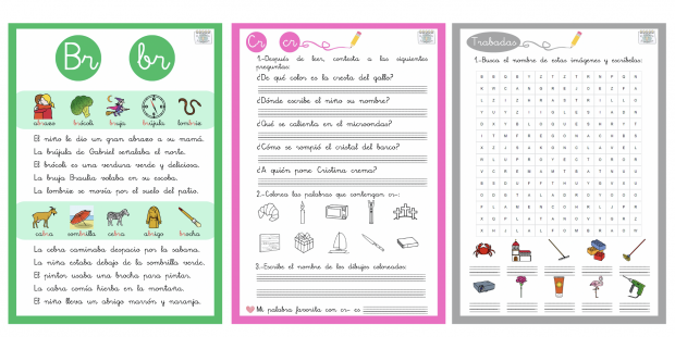 Estupendo cuaderno de lectoescritura de trabadas -Orientacion Andujar