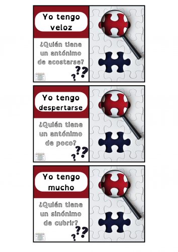 JUEGOS DE LENGUA Yo tengo…¿Quién tiene…? Sinónimos y Antónimos ...