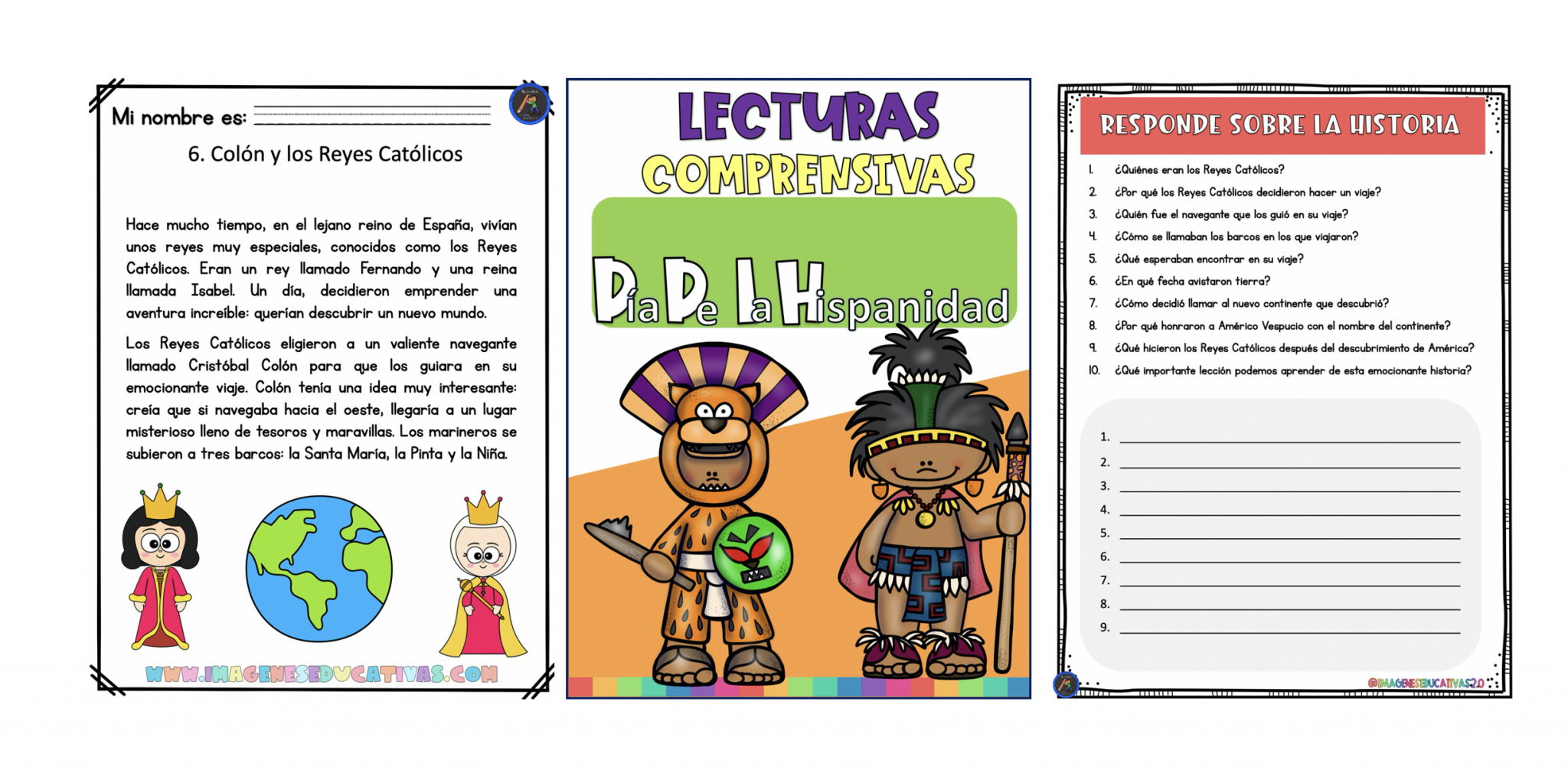 Lecturas comprensivas del día de la Hispanidad Lectura diaria ...