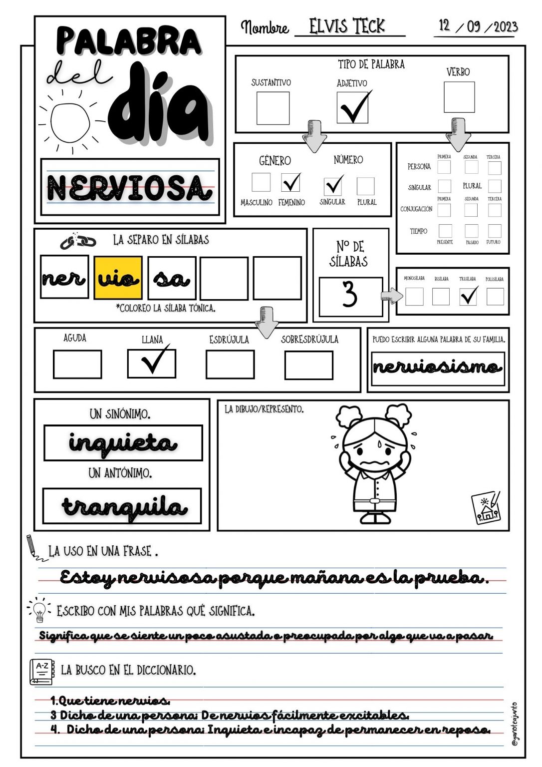 Rutina la palabra del día o palabra protagonista + plantilla canva ...