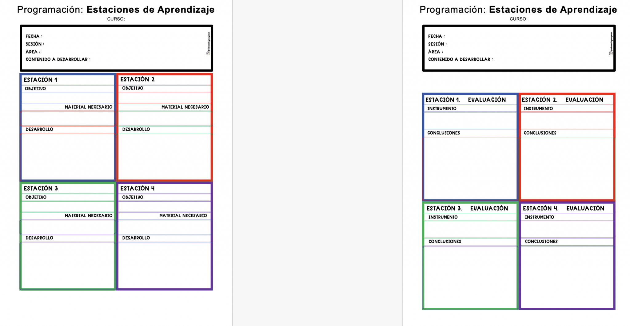 TÉCNICAS EDUCATIVAS Programación DE Estaciones de Aprendizaje editable ...