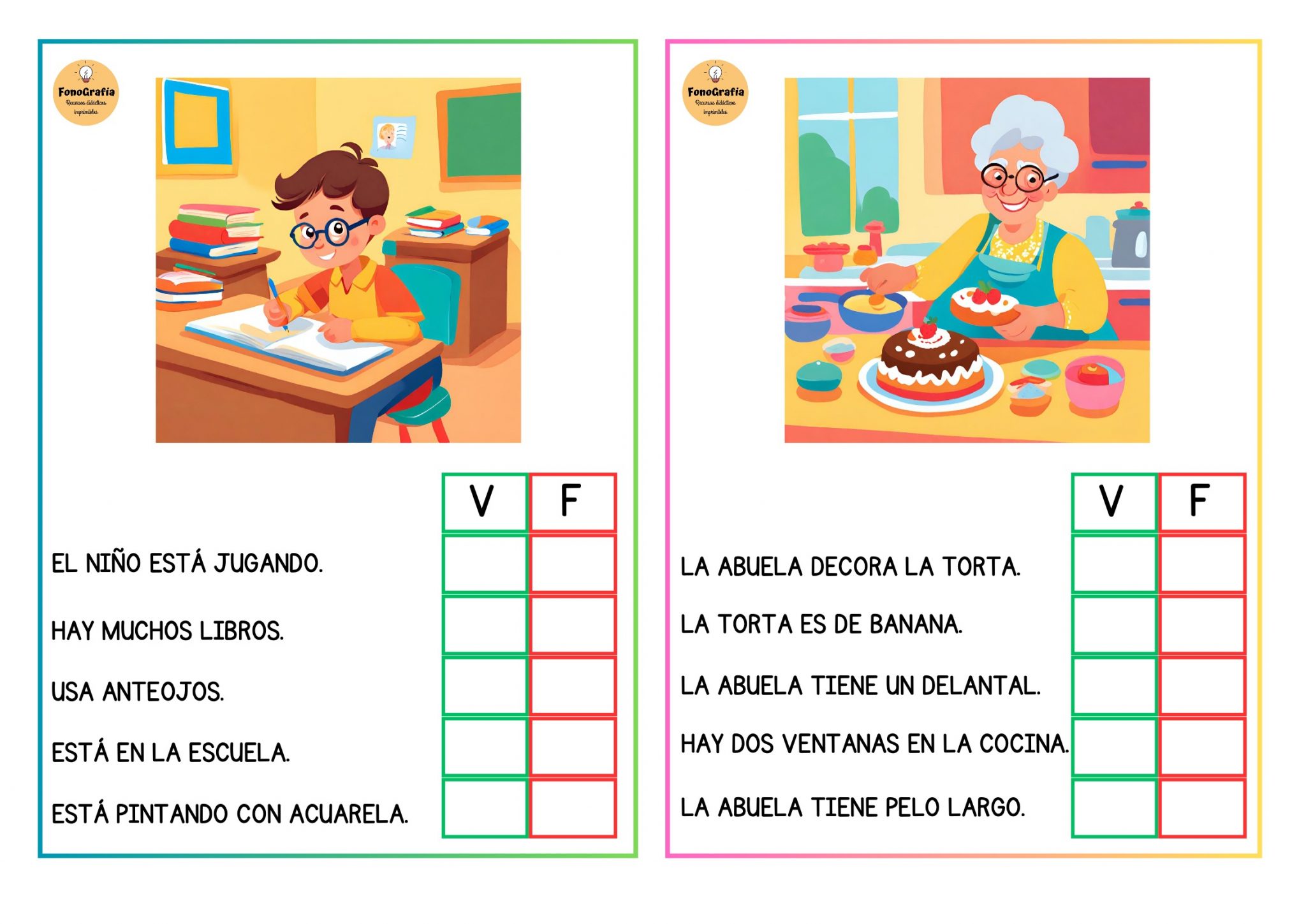 Verdadero falso, trabajamos la comprensión lectora -Orientacion Andujar