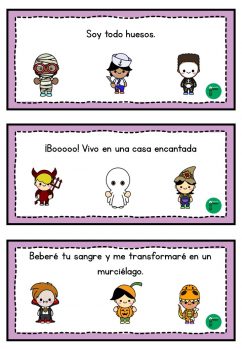 Comprensión lectora con dibujitos de Halloween -Orientacion Andujar