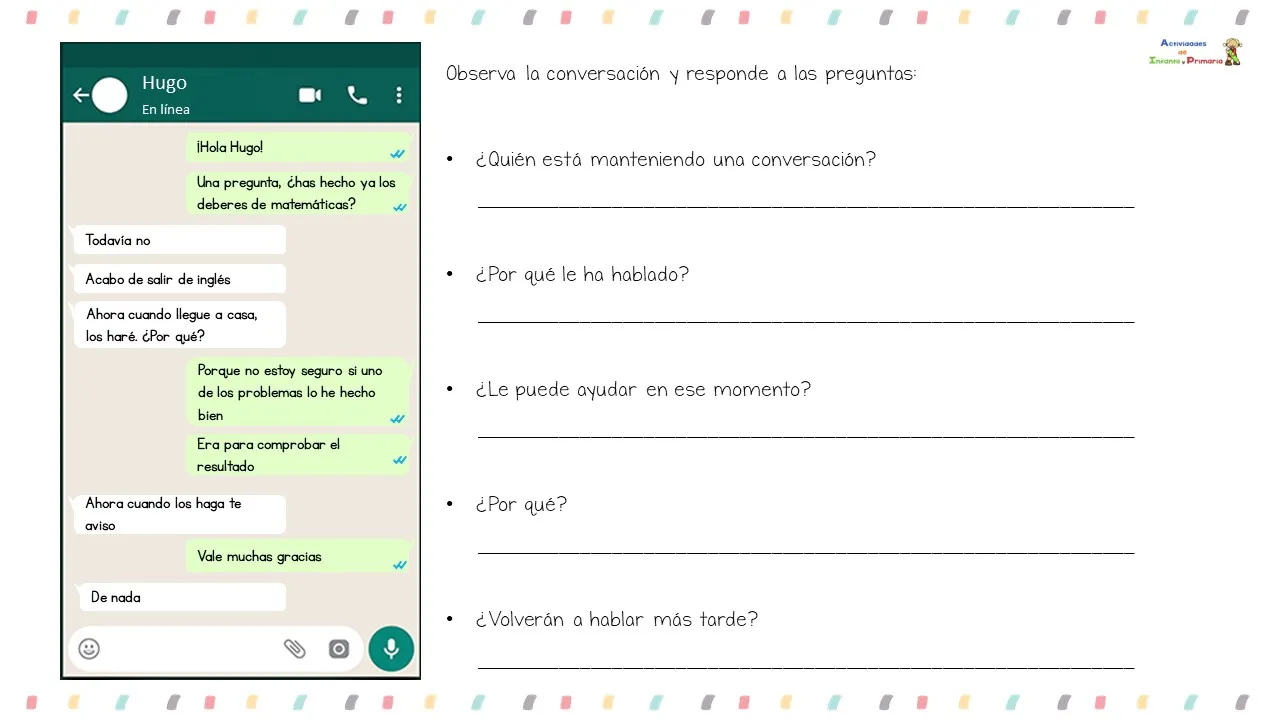 Conversaciones de WhatsApp para trabajar la comprensión lectora ...