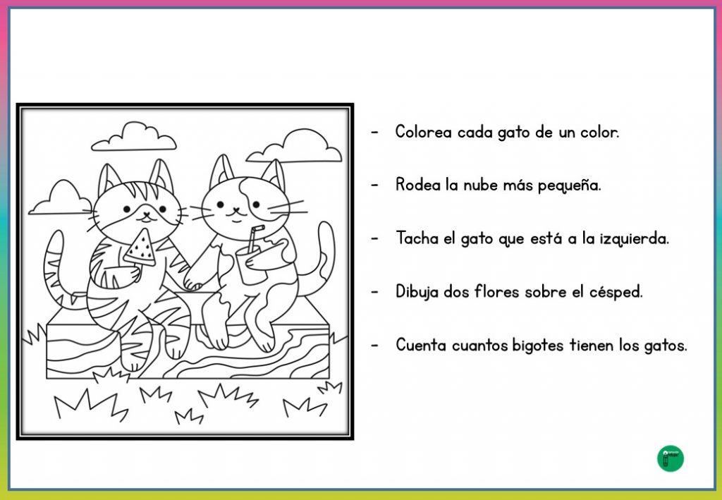 Instrucciones escritas a partir de un dibujo -Orientacion Andujar