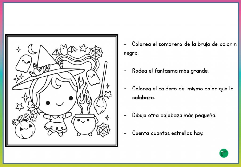 Instrucciones escritas a partir de un dibujo -Orientacion Andujar