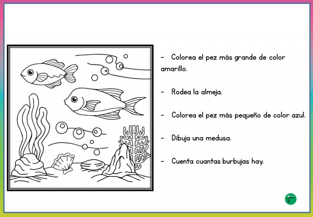 Actividad de lectura Instrucciones escritas a partir de un dibujo - Imagenes Educativas