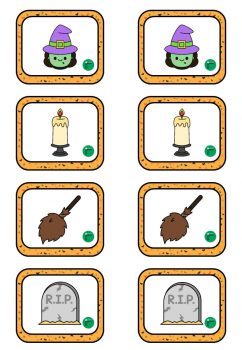 Divertido memory con dibujitos de Halloween -Orientacion Andujar