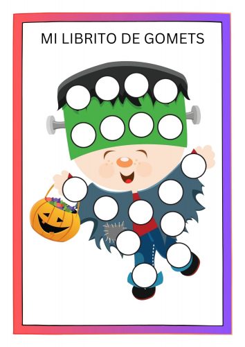 Mi librito para pegar gomets o papelillos con motivos de halloween ...