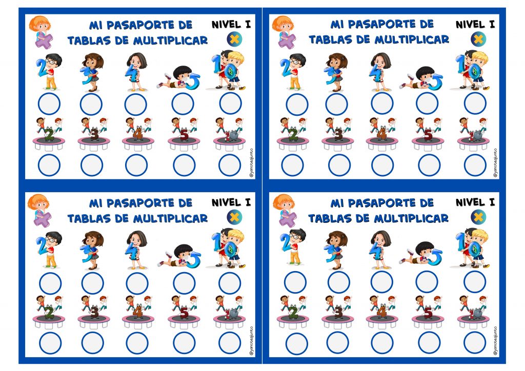 Pack de la multiplicación ESPECIAL primaria pasaportes ruletas diplomas ...