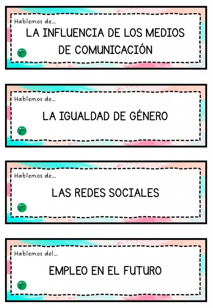 Tarjetas conversacionales para iniciar debates en clases de Secundaria ...
