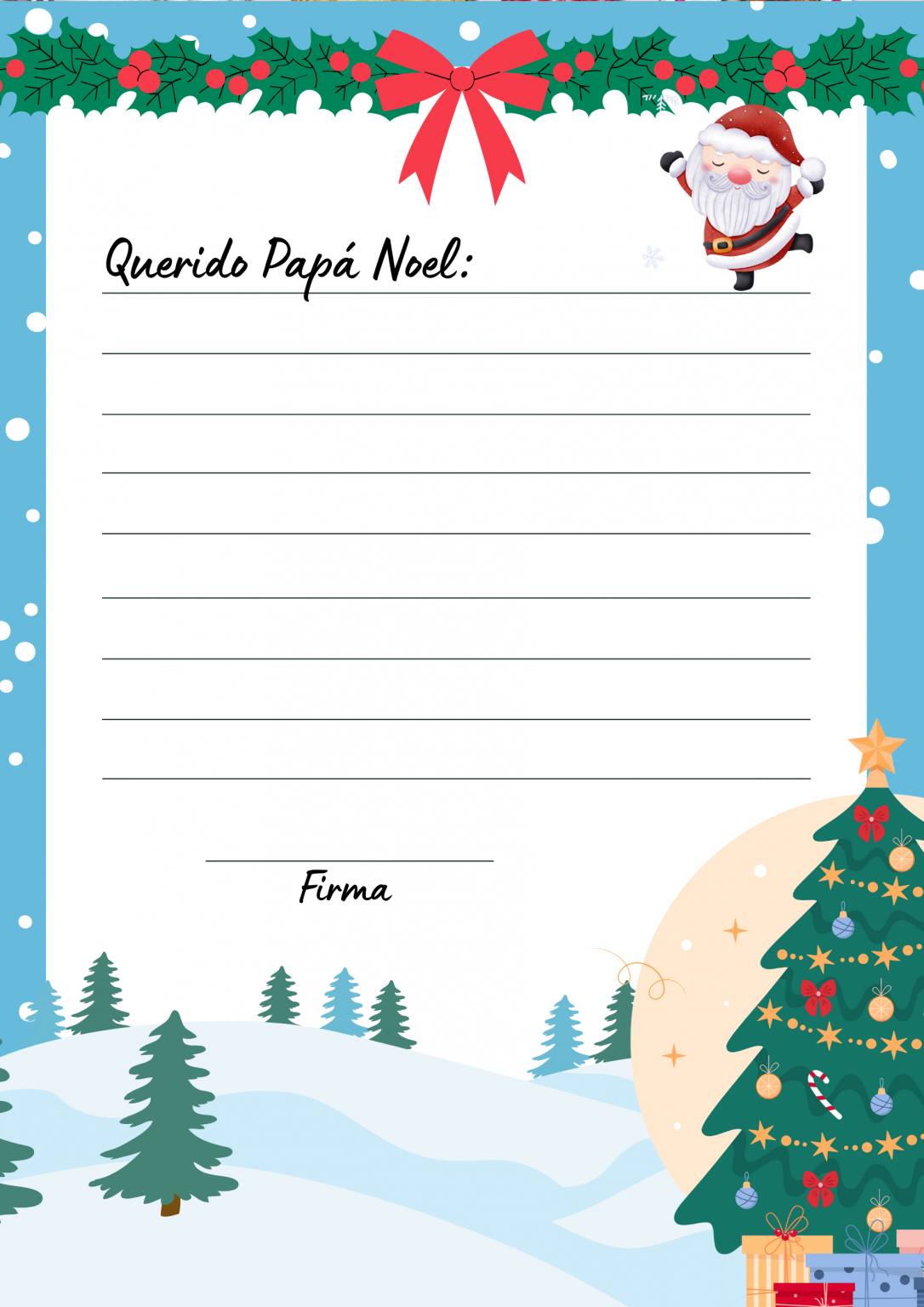 Bonitas cartas a papá Noel listas para descargar imprimir -Orientacion ...