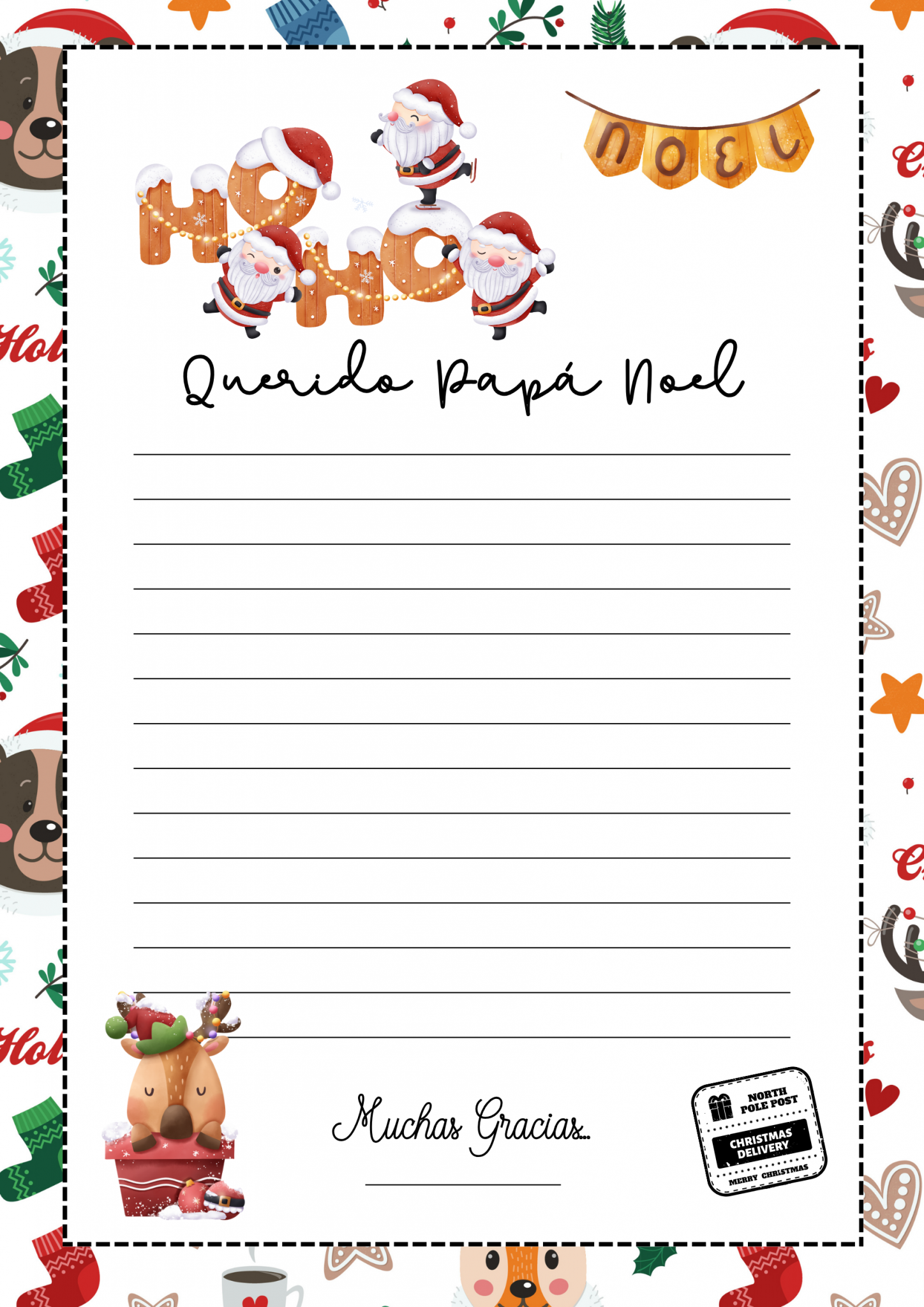 Bonitas cartas a papá Noel listas para descargar imprimir -Orientacion ...