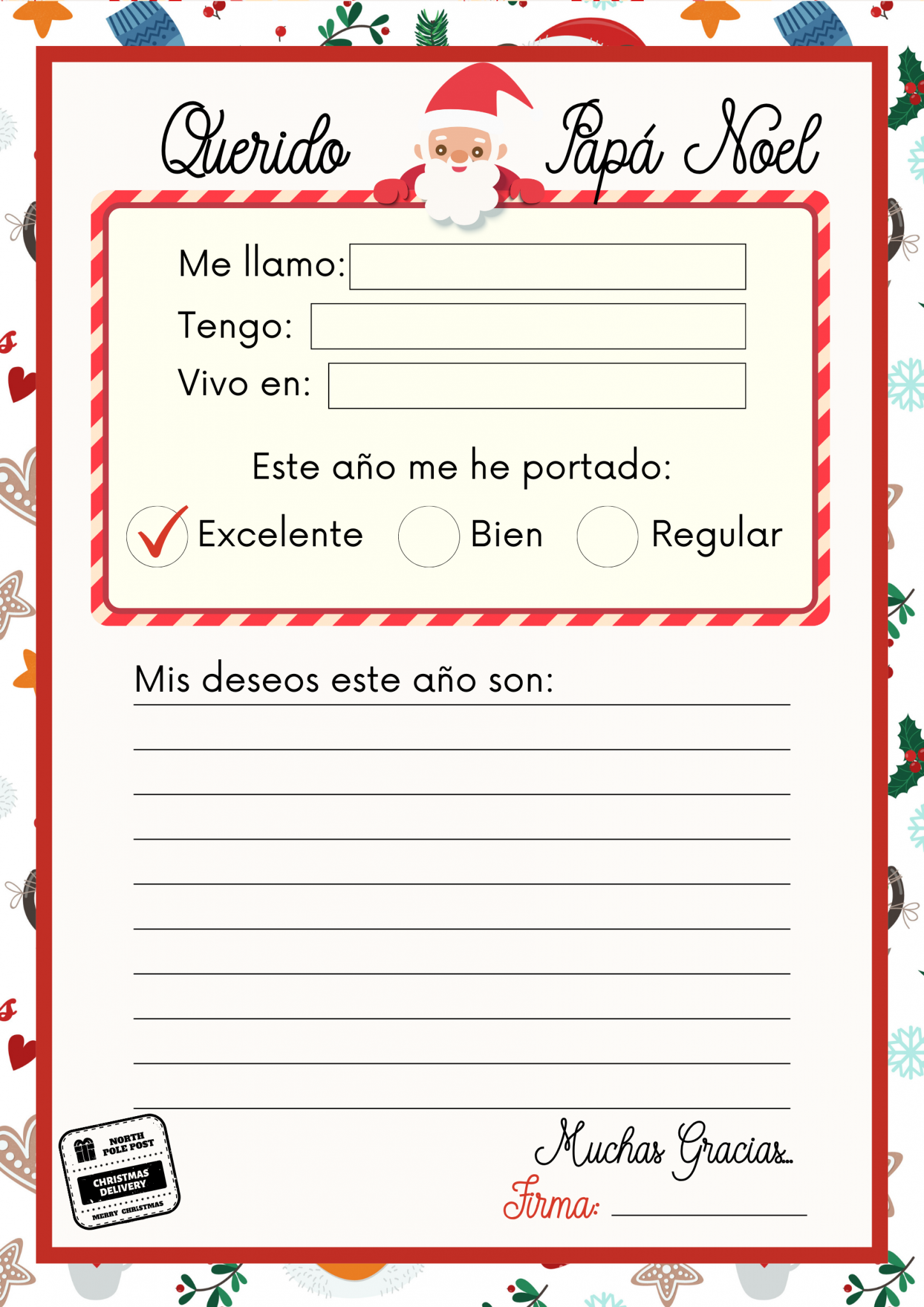 Bonitas cartas a papá Noel listas para descargar imprimir -Orientacion ...
