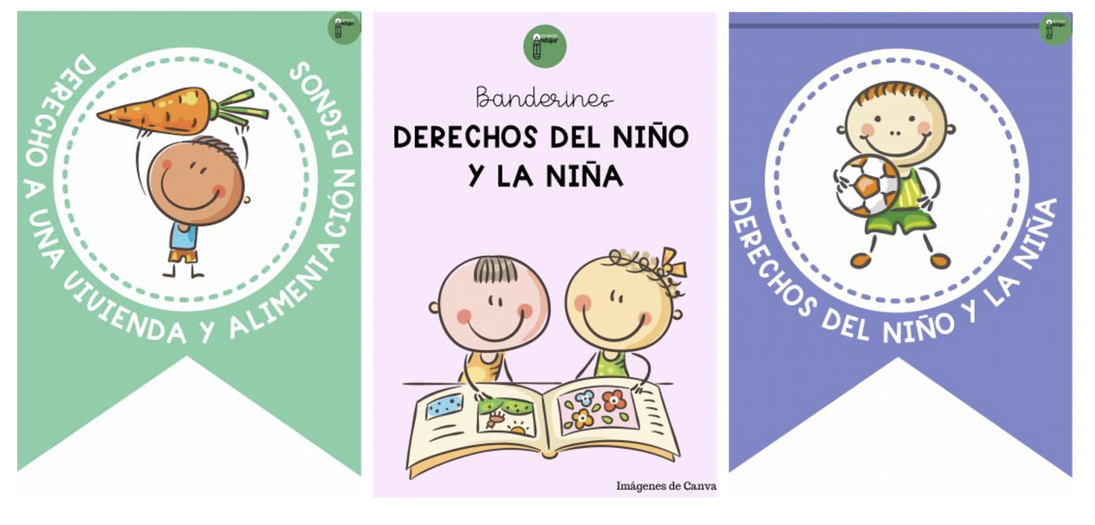 Bonitos banderines de los derechos del niño y la niña especiales 2023 ...