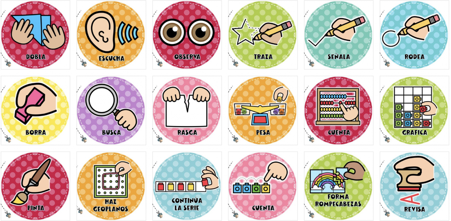 30 APOYOS VISUALES INTRUCCIONES CIRCULARES PARA MESA INFANTIL Y PRIMER ...