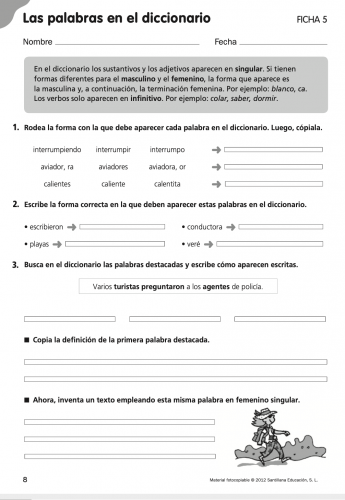 Colección de Fichas para trabajar el uso del diccionario -Orientacion ...