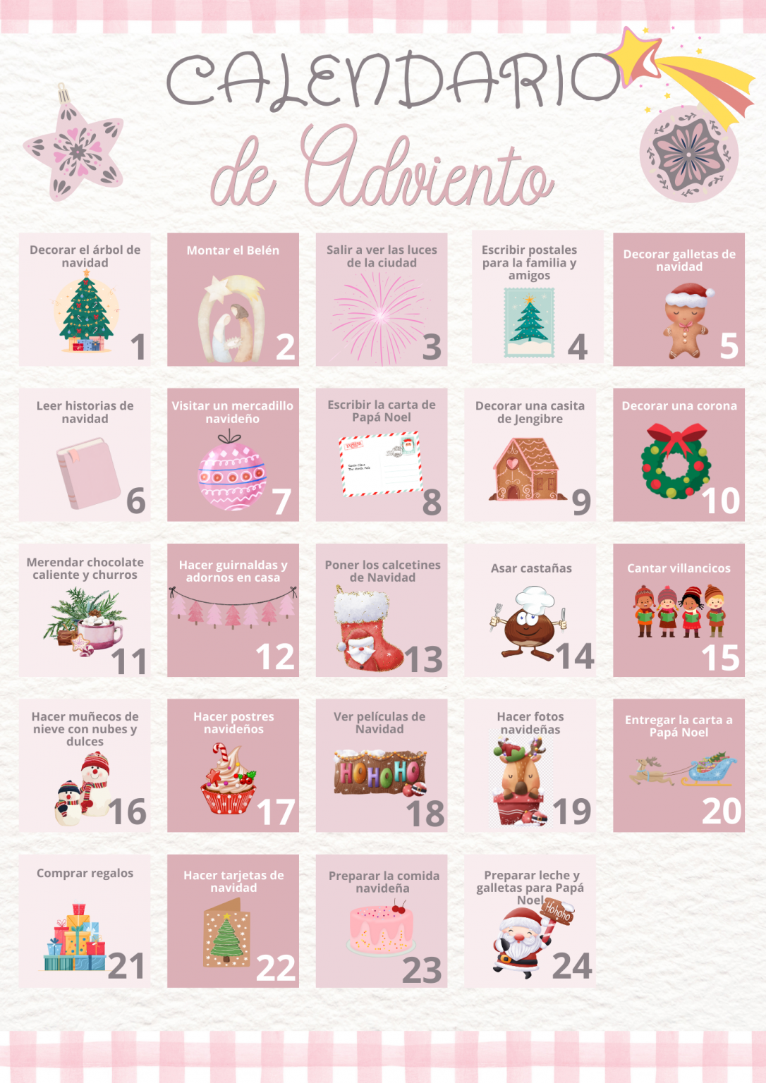 Nuevo calendario de ADVIENTO con actividades divertidas para hacer en ...