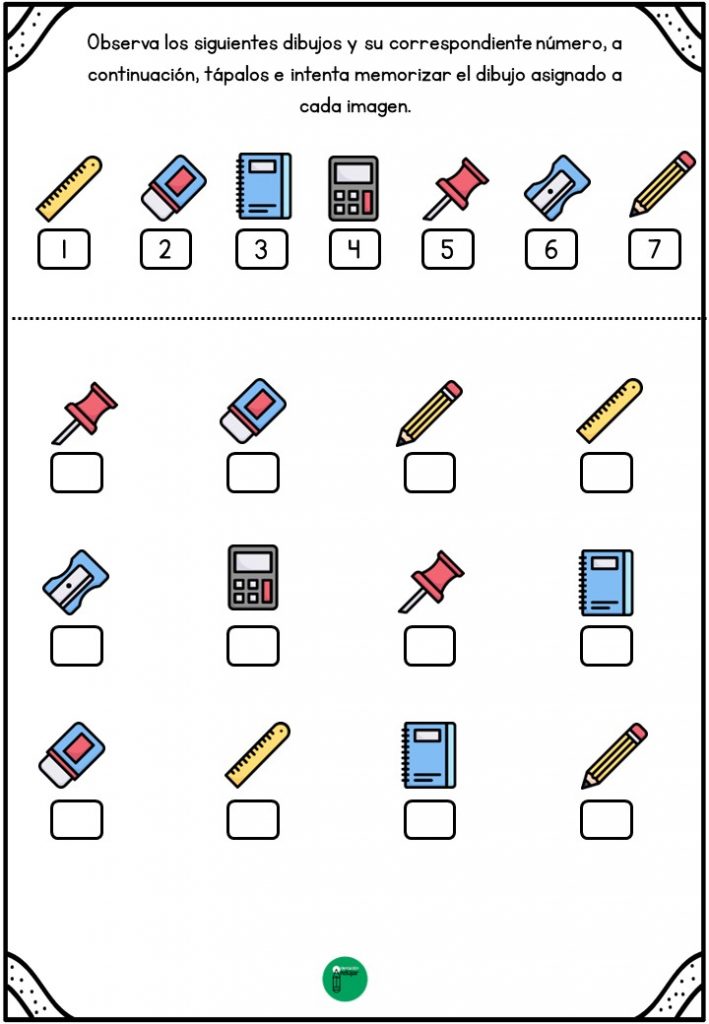 Fichas de atención y memoria para niños -Orientacion Andujar