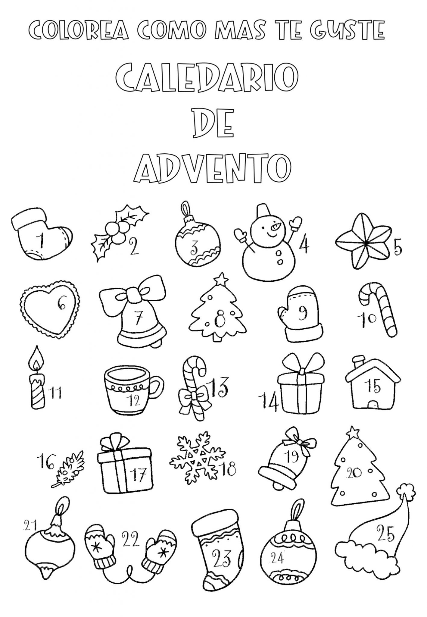 NUEVOS calendarios de adviento para colorear en infantil y aprenderse ...