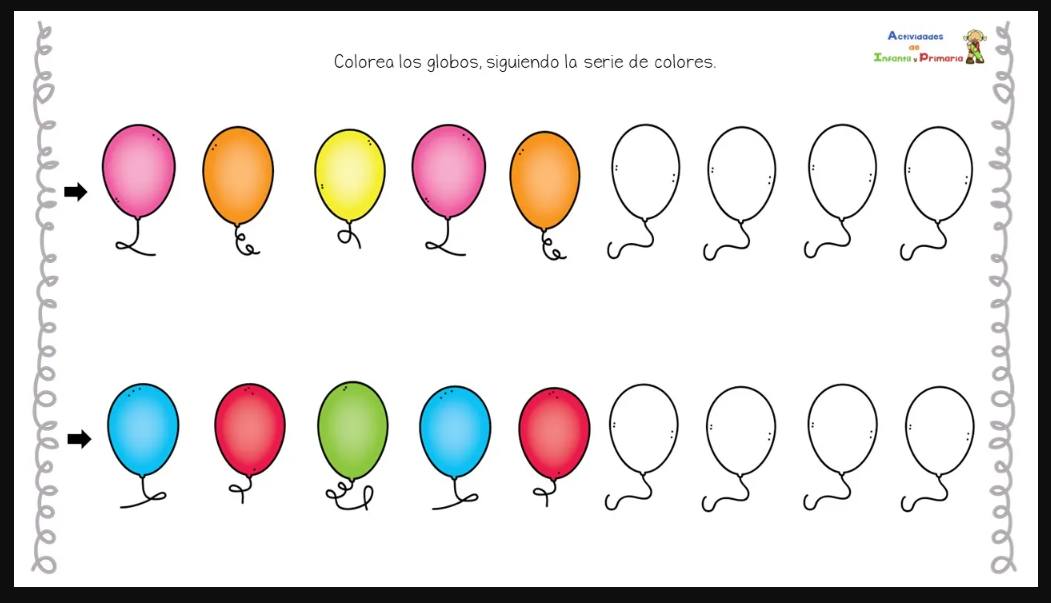 Estimulamos la atención en Infantil con sencillas series de colores ...