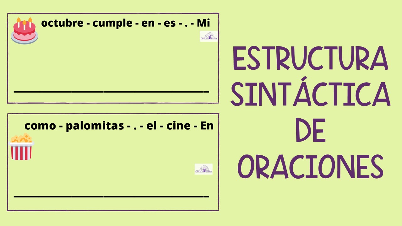 Estructuración sintáctica: Ordenamos palabras para formar oraciones ...
