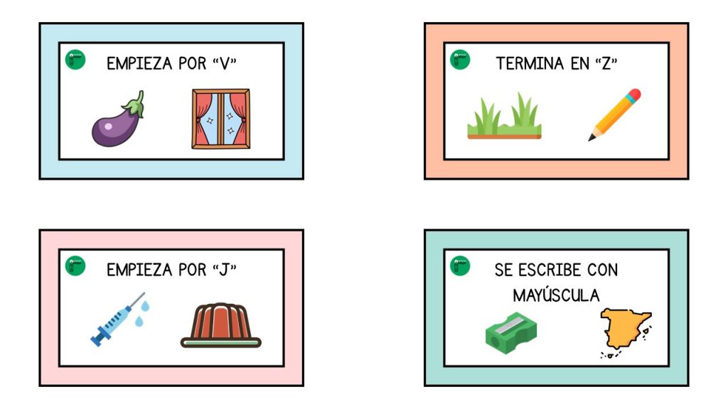 Repaso de ortografía: Juego de tarjetas -Orientacion Andujar