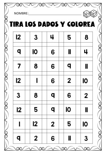 ACTIVIDADES CON DADOS TIRA LOS DADOS Y COLOREA VAMOS A SUMAR ...