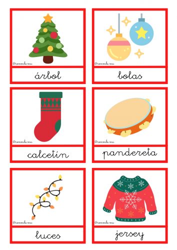 Fichas De Vocabulario De Navidad