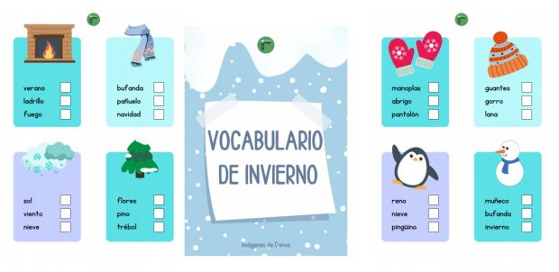 Flashcard o tarjetas para trabajar el vocabulario de invierno ...