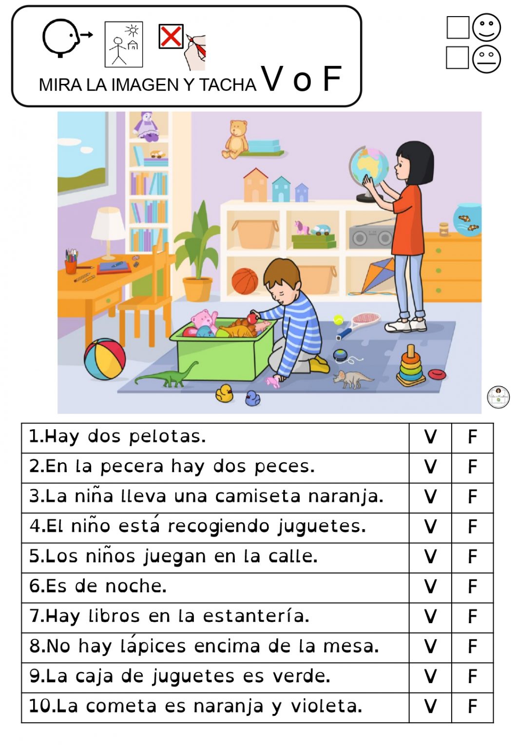 Fichas de Lectoescritura con imágenes Verdadero o falso -Orientacion ...