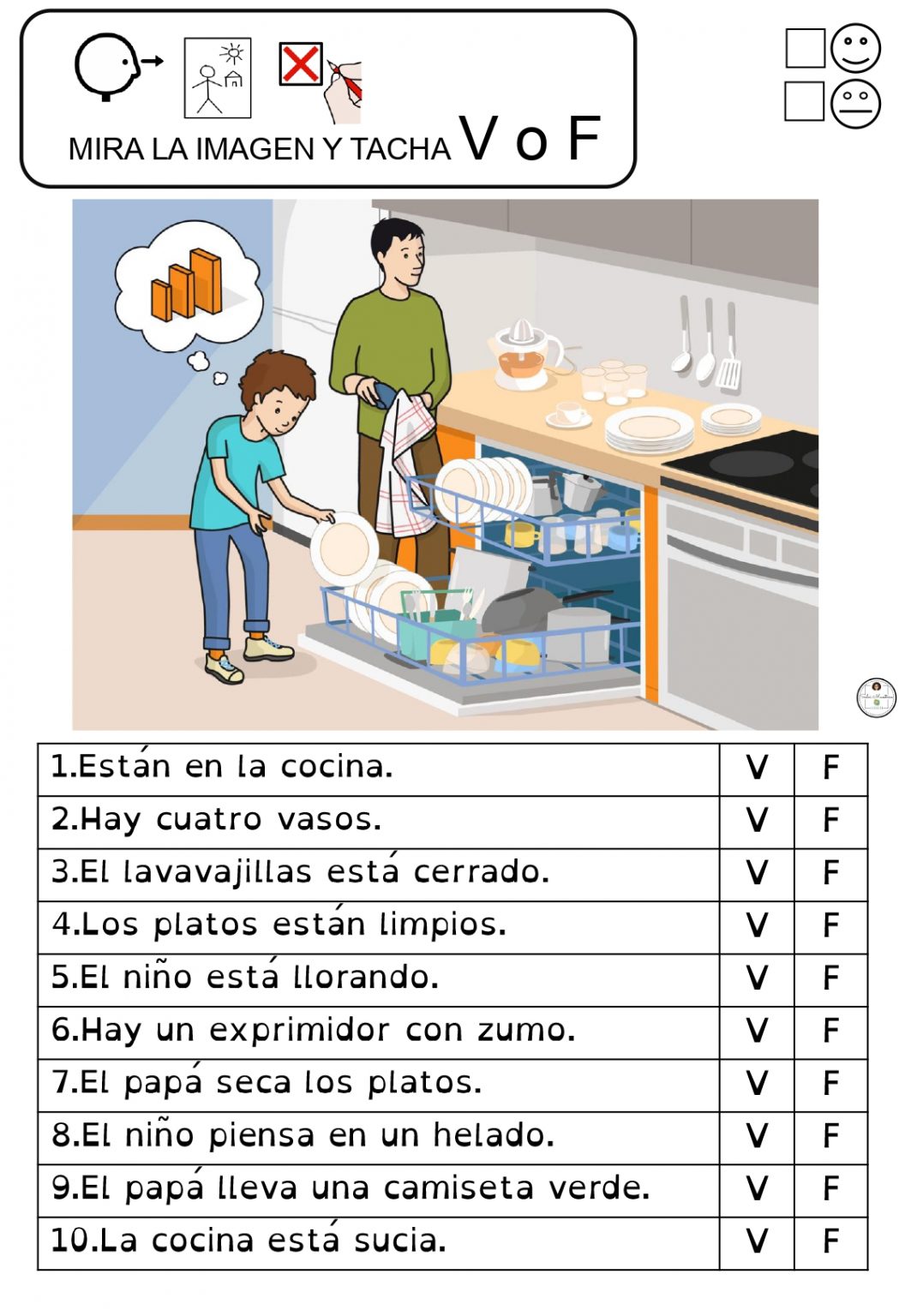 Fichas de Lectoescritura con imágenes Verdadero o falso -Orientacion ...