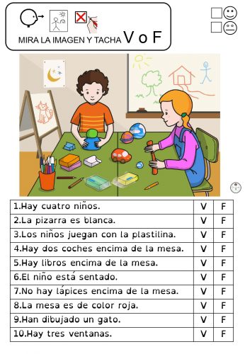 Fichas de Lectoescritura con imágenes Verdadero o falso -Orientacion ...