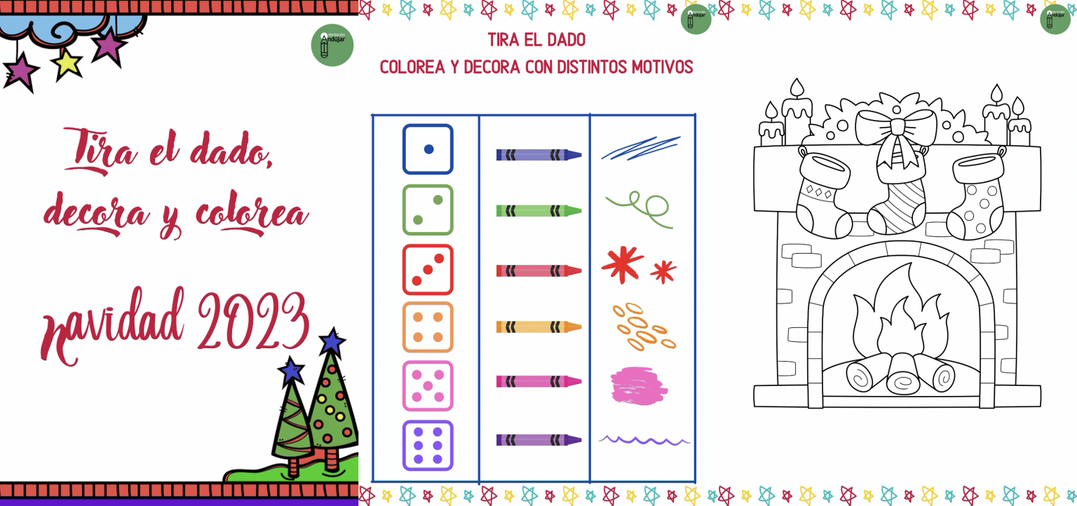 COLOREAR Tira el dado, decora y colorea. Navidad 2023 -Orientacion Andujar