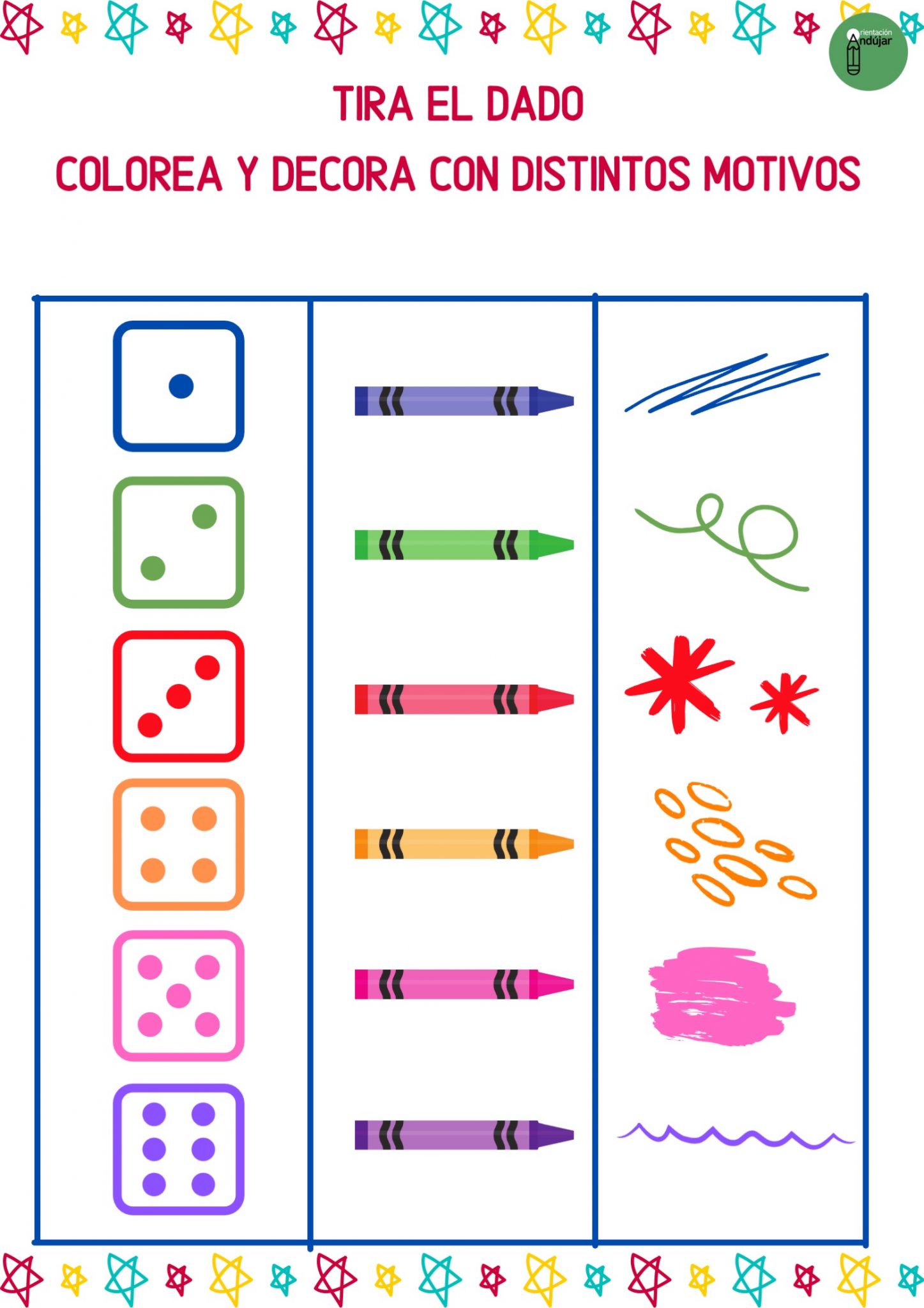 COLOREAR Tira el dado, decora y colorea. Navidad 2023 -Orientacion Andujar