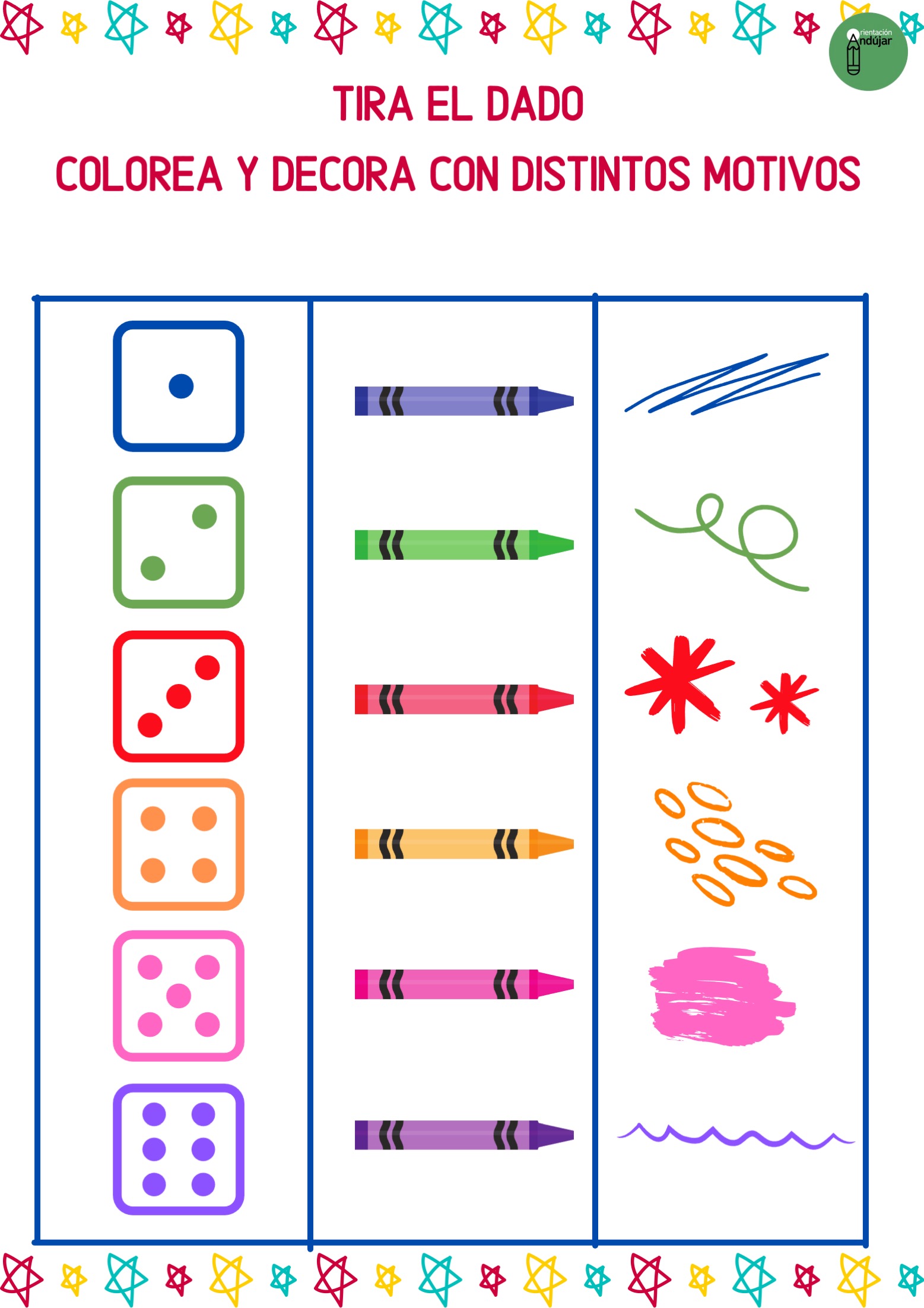 Tira el dado, decora y colorea. Navidad 20232 - Orientación Andújar ...