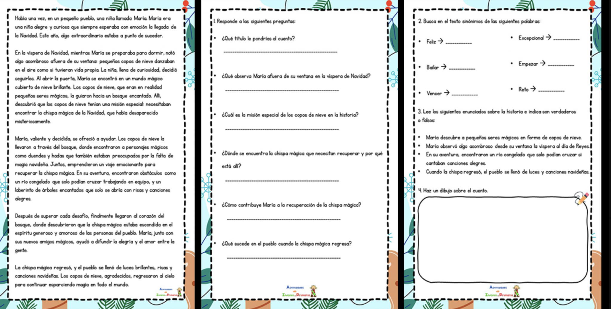 Entrañable cuento de Navidad para trabajar la comprensión lectora ...